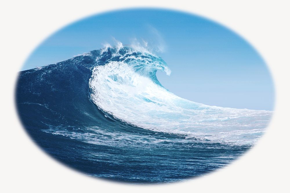 Ocean wave badge sticker, summer | Premium PSD - rawpixel