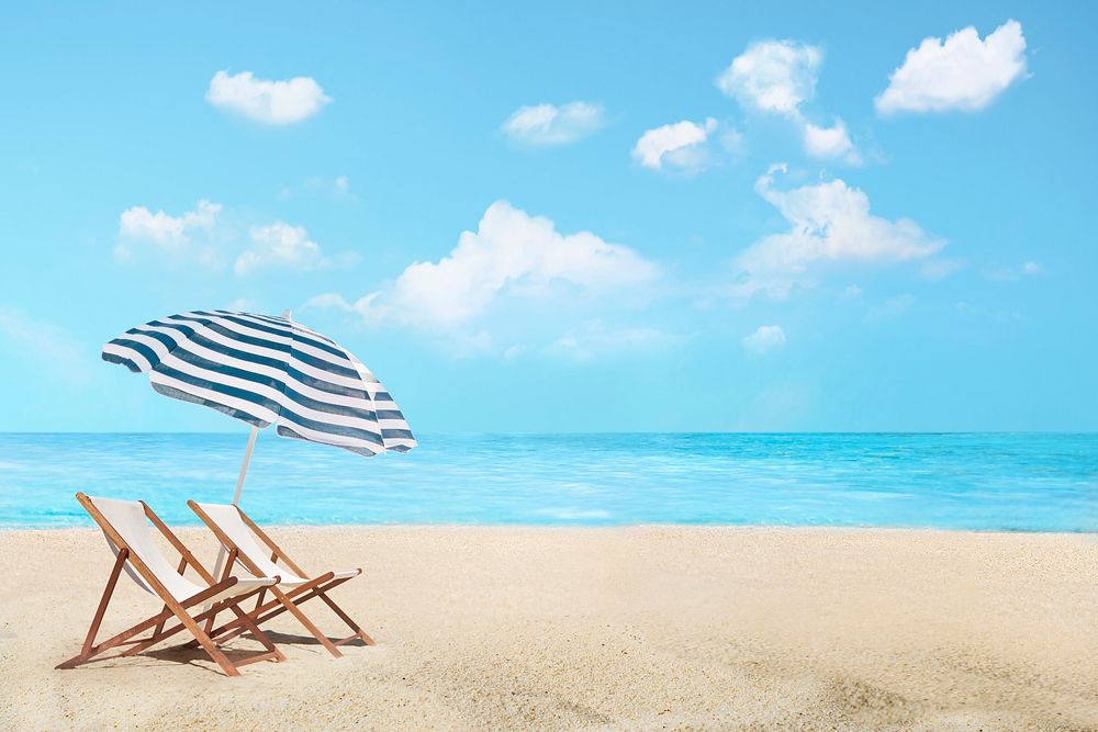 Summer vacation background, beautiful beach | Premium PSD - rawpixel