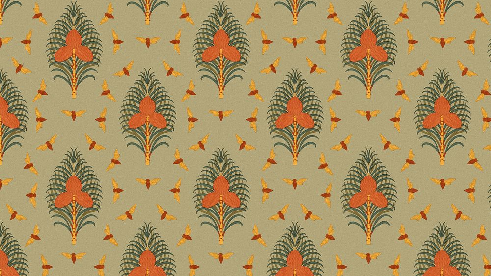 Tropical tree pattern desktop wallpaper, | Premium Photo Illustration ...