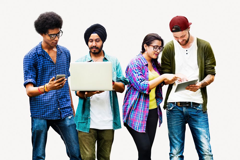 Colorful students, collage element psd | Premium PSD - rawpixel