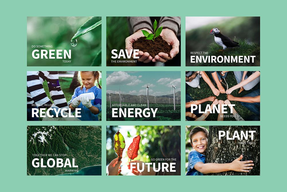 Environment editable template vector set | Premium Vector - rawpixel