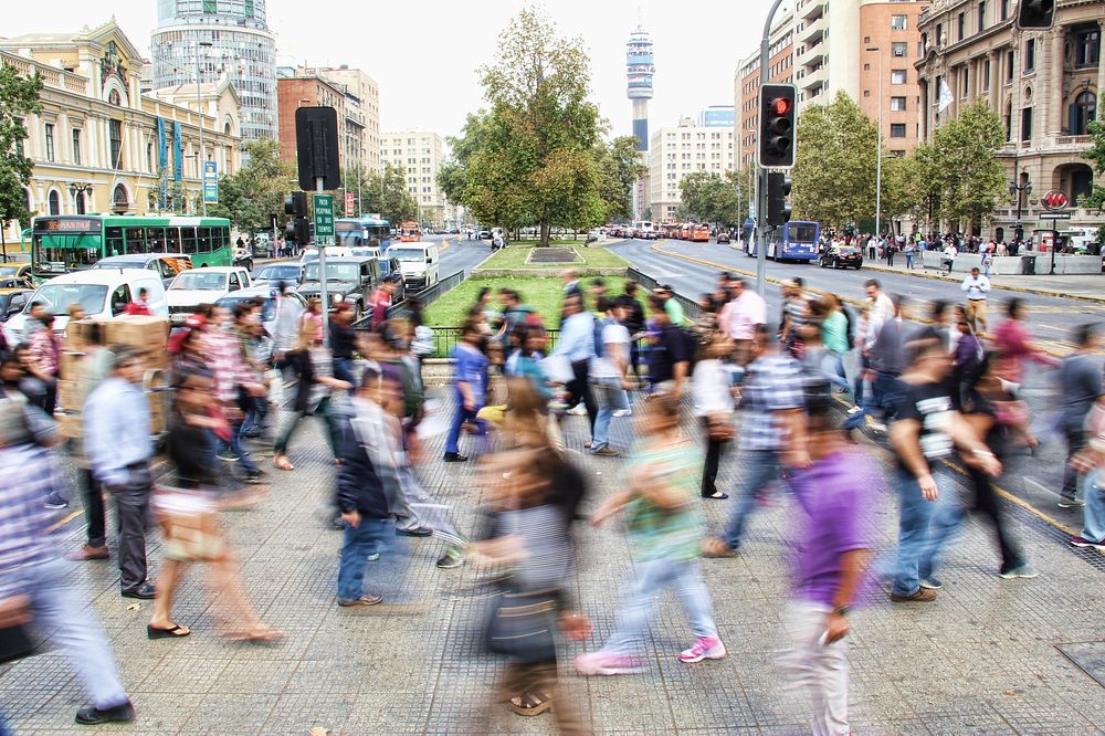 Crowded people walking street Santiago | Free Photo - rawpixel