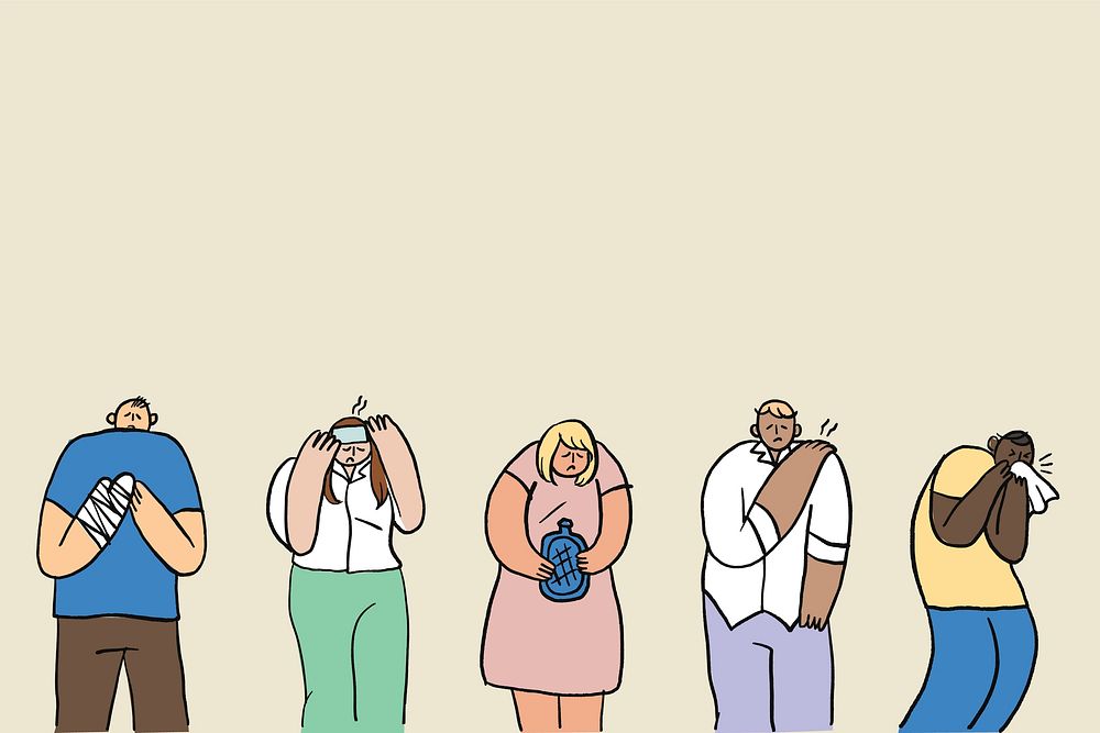 Healthcare doodle hand drawn sickness | Free Photo Illustration - rawpixel