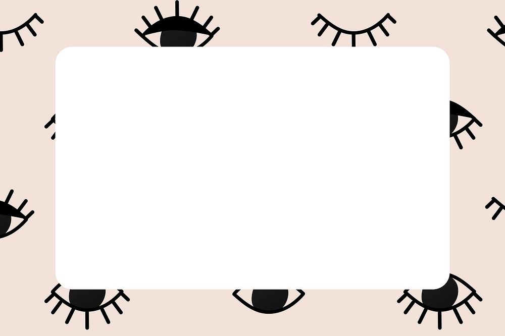 Beige eyes pattern frame, doodle | Premium PSD - rawpixel