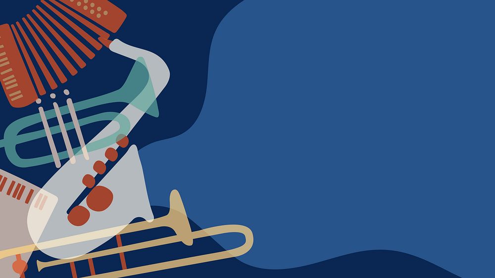 Retro music computer wallpaper, blue | Premium Vector - rawpixel