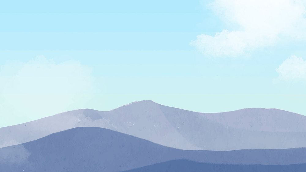 Blue mountain clouds HD wallpaper | Premium Vector - rawpixel