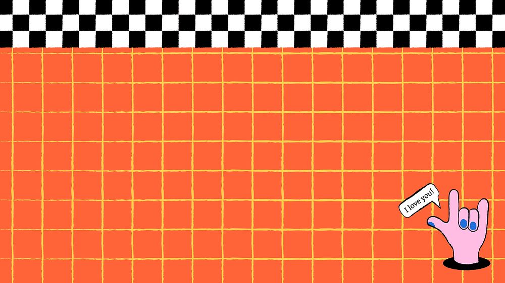 Grid pattern computer wallpaper, orange | Premium Vector - rawpixel