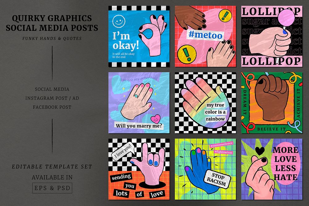 Colorful funky Instagram post template, | Premium Vector - rawpixel