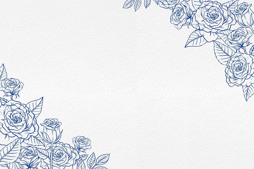 Blue rose border background, vintage | Free Photo - rawpixel
