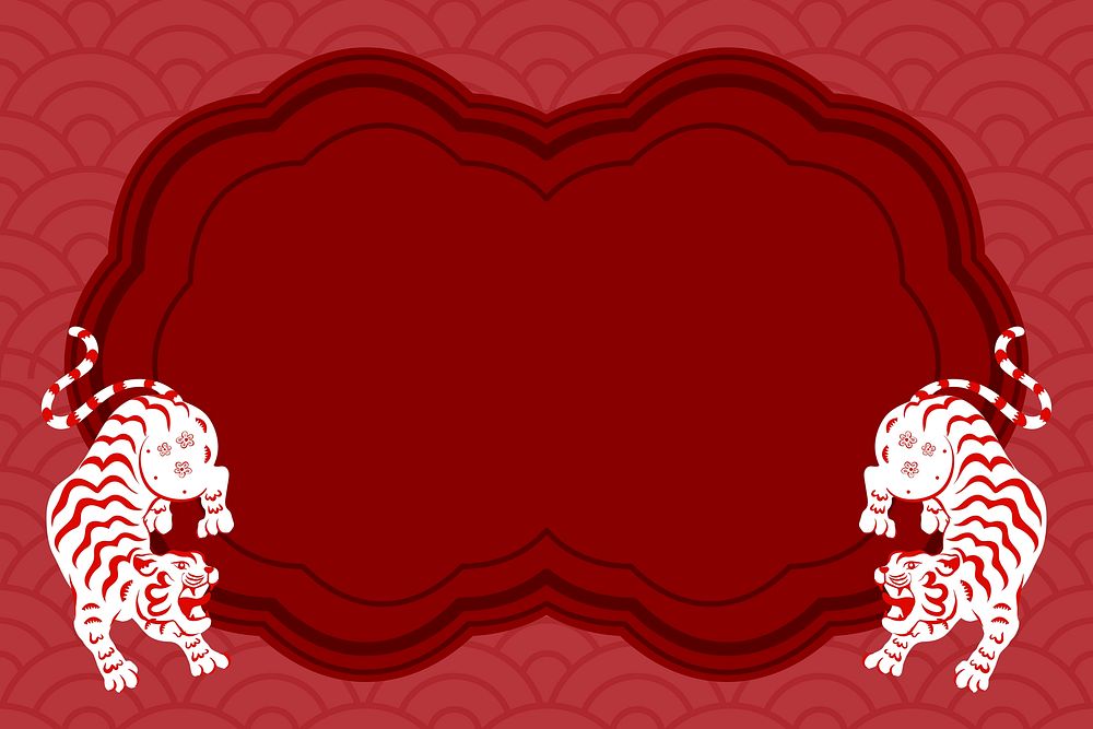 Traditional Chinese tiger frame background, | Free Photo - rawpixel