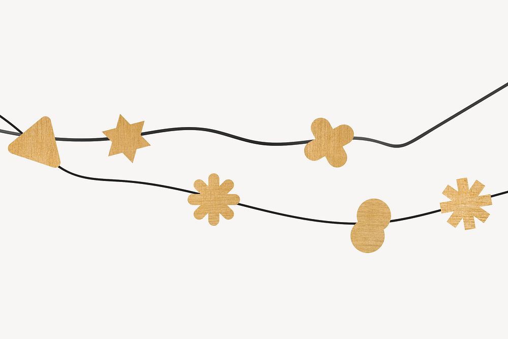Memphis bunting background, gold string, | Free Photo - rawpixel