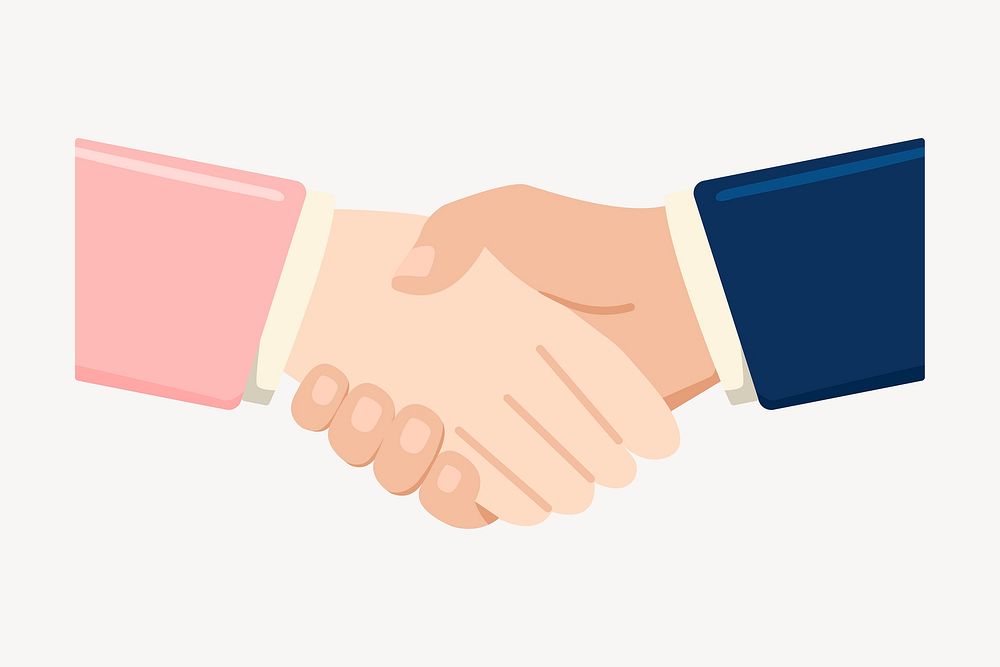 Handshake, business, cute cartoon illustration | Free Photo ...