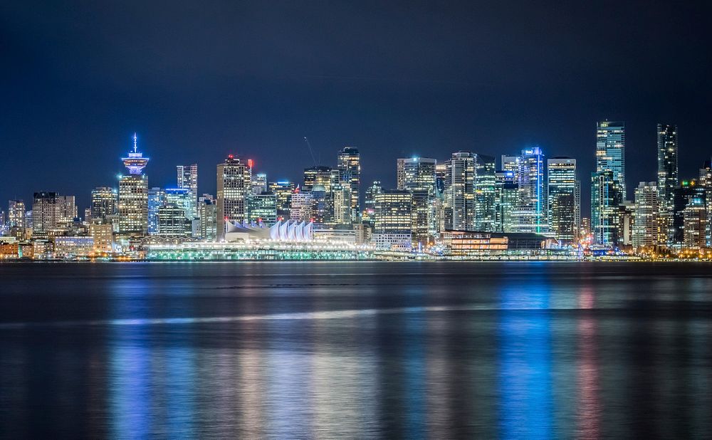 Night view downtown Vancouver, Canada. | Free Photo - rawpixel