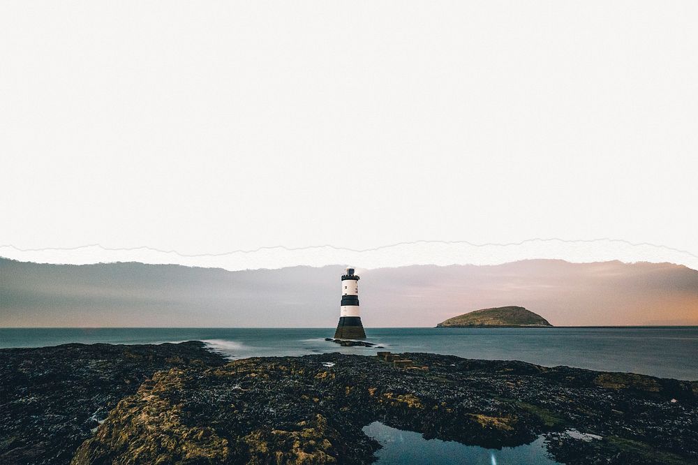 Lighthouse border background, ripped paper, | Premium Photo - rawpixel
