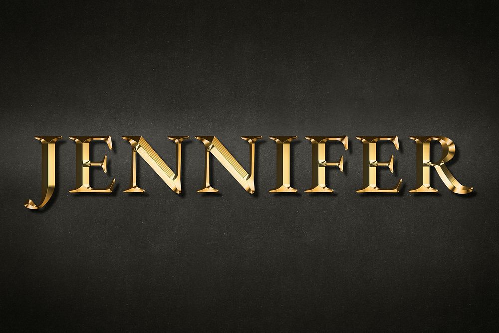 Jennifer typography gold effect design | Free Photo - rawpixel