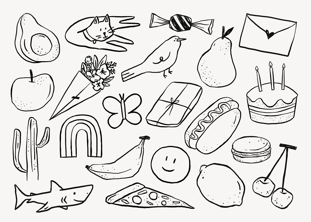 Cute doodle, collage element, torn | Premium PSD - rawpixel