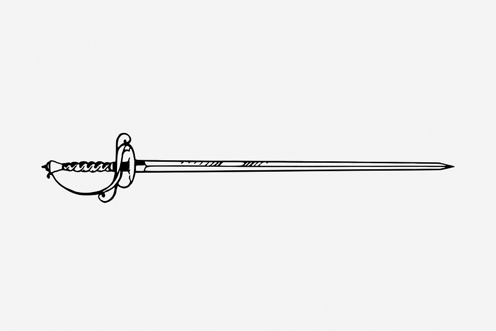 Rapier sword vintage weapon illustration | Free Photo Illustration ...