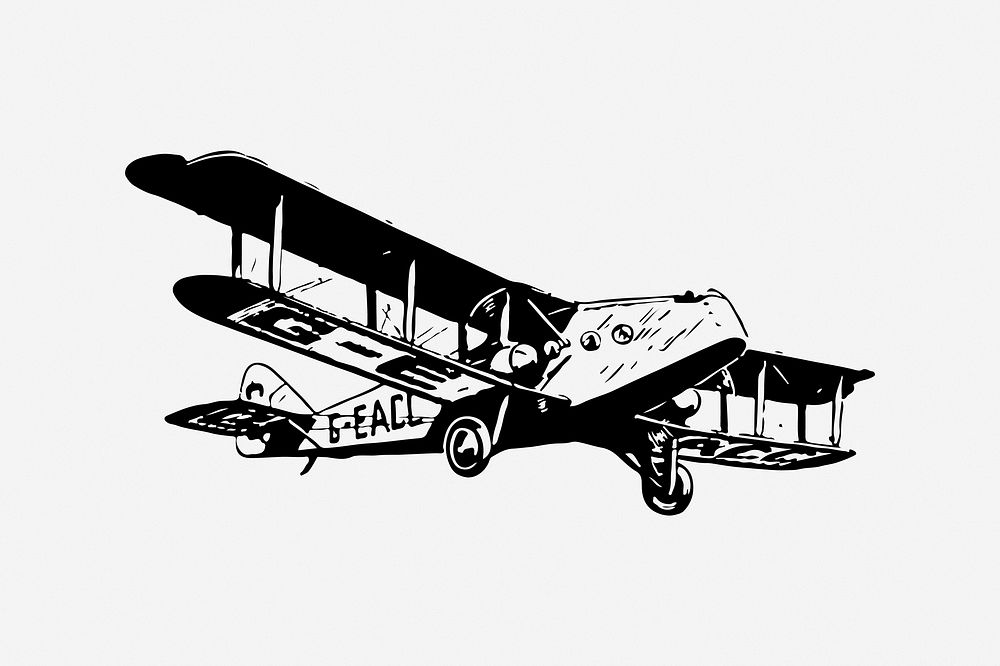 Biplane, drawing illustration | Free Photo Illustration - rawpixel