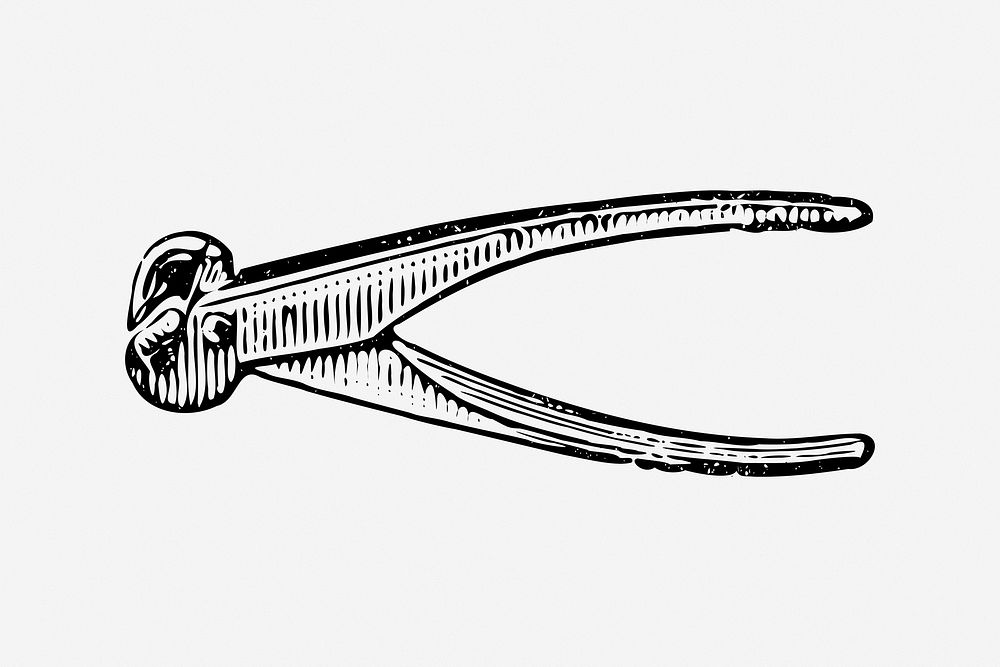 Pincers, black & white illustration. | Free Photo Illustration - rawpixel