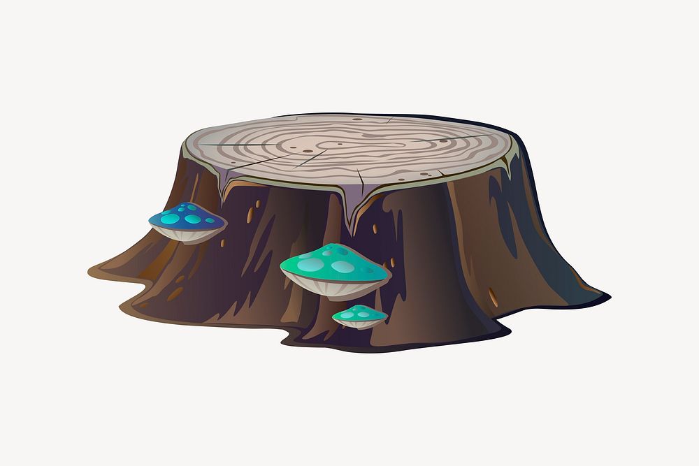 Tree stump clipart, botanical illustration | Free Vector - rawpixel