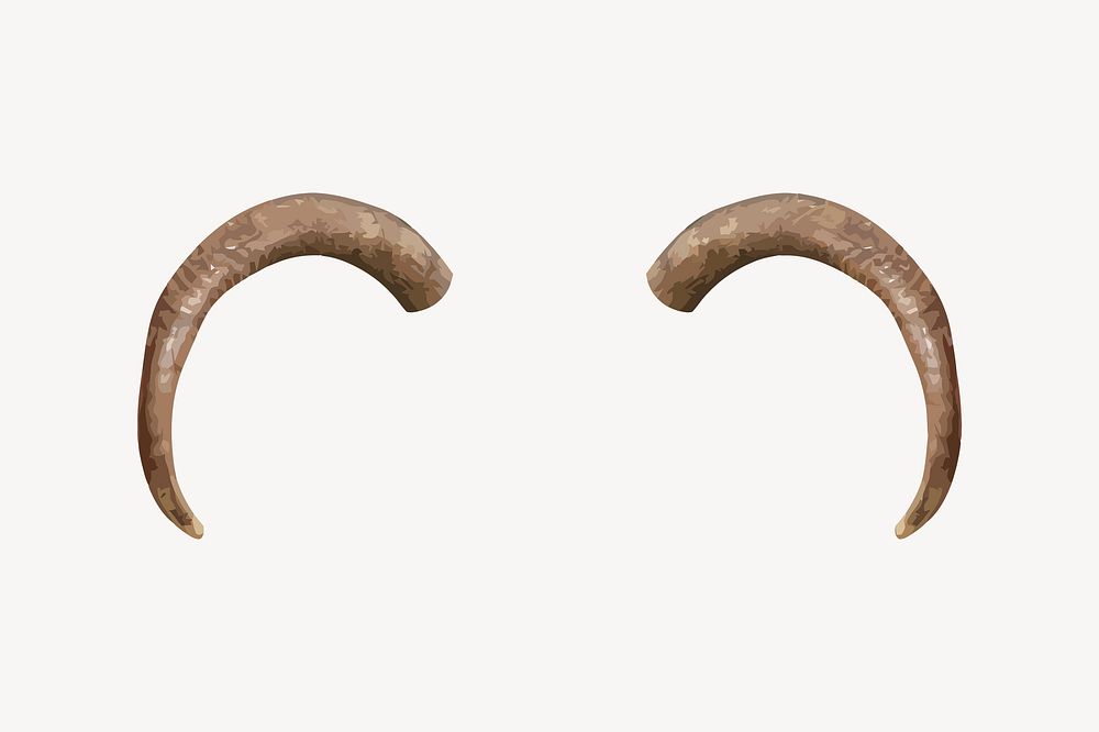 Goat horns clipart, cute illustration | Free PSD - rawpixel