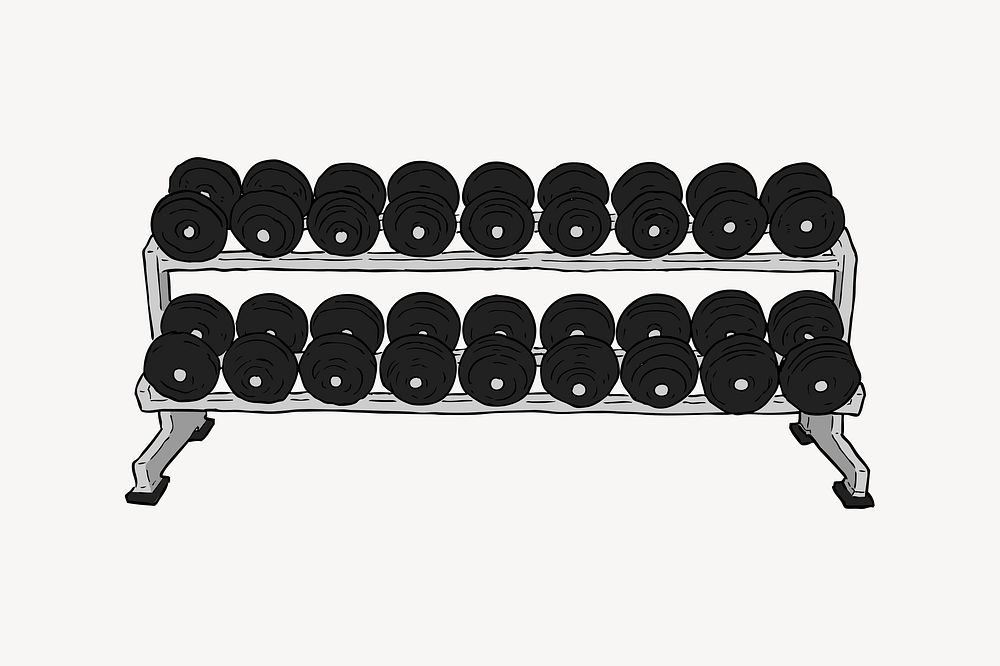 Dumbbell rack clipart, object illustration | Free PSD - rawpixel
