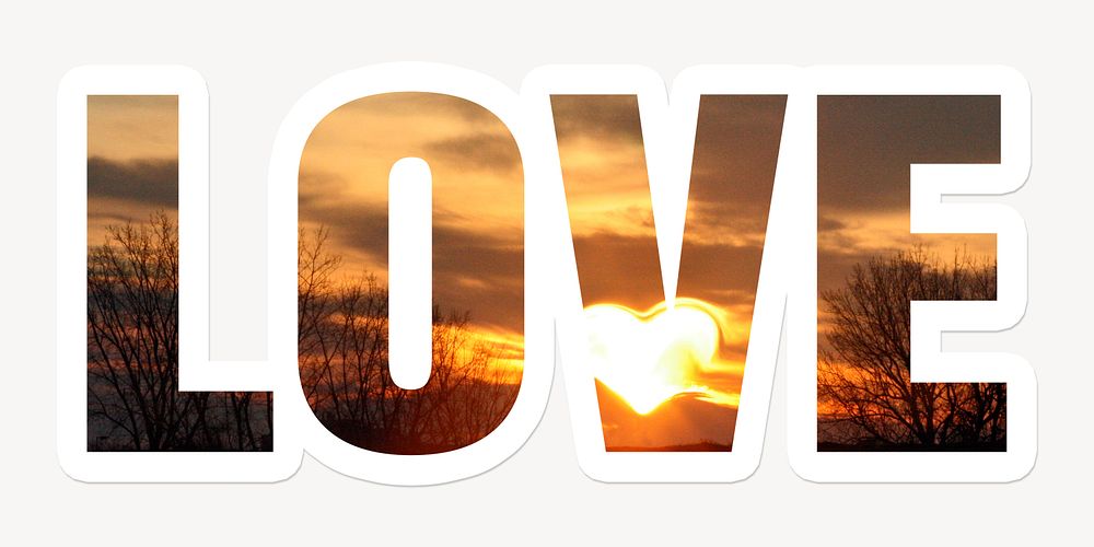 Love word typography, white border | Free Photo - rawpixel