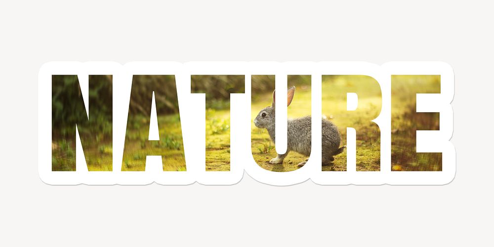 Nature word typography, white border | Free Photo - rawpixel