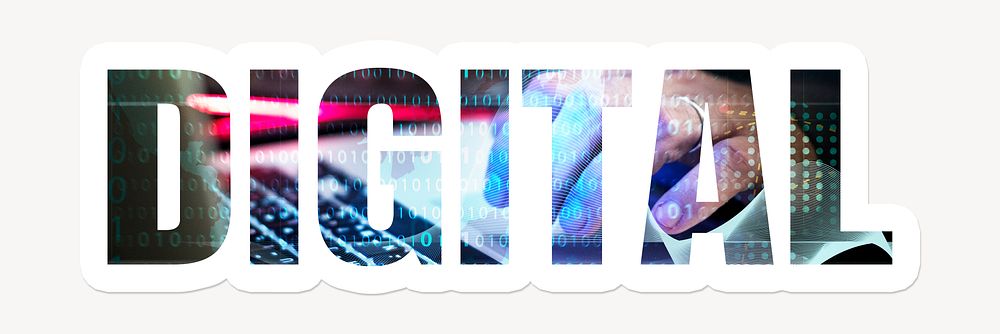 Digital word typography, white border | Free Photo - rawpixel