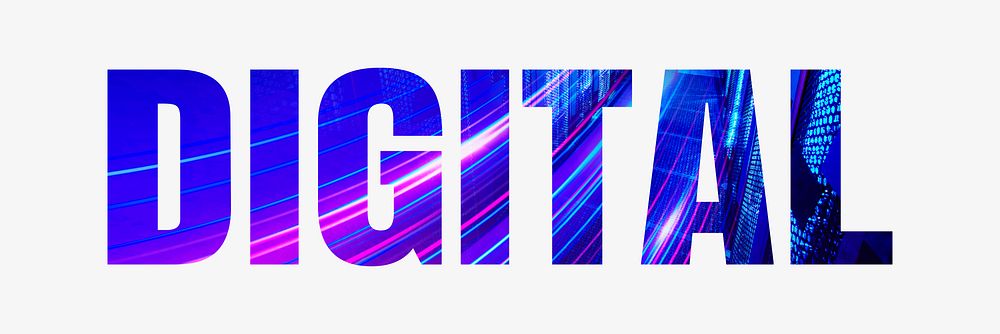 Digital word typography, technology design | Free Photo - rawpixel