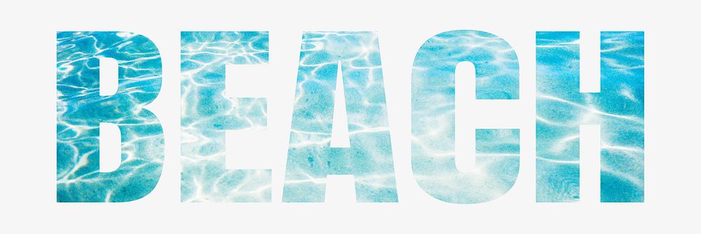 Beach word typography, blue water | Free Photo - rawpixel