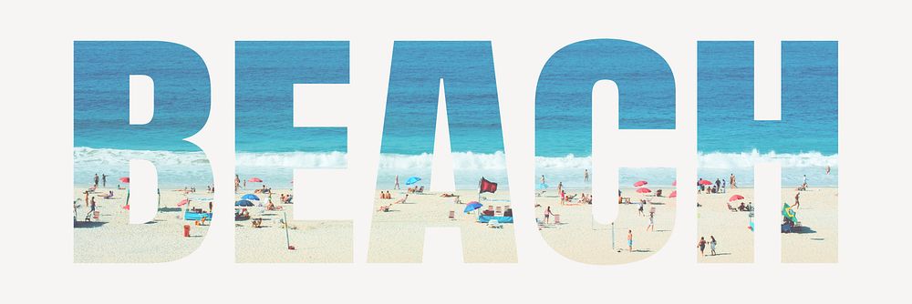 Beach word typography, summer holiday | Free Photo - rawpixel