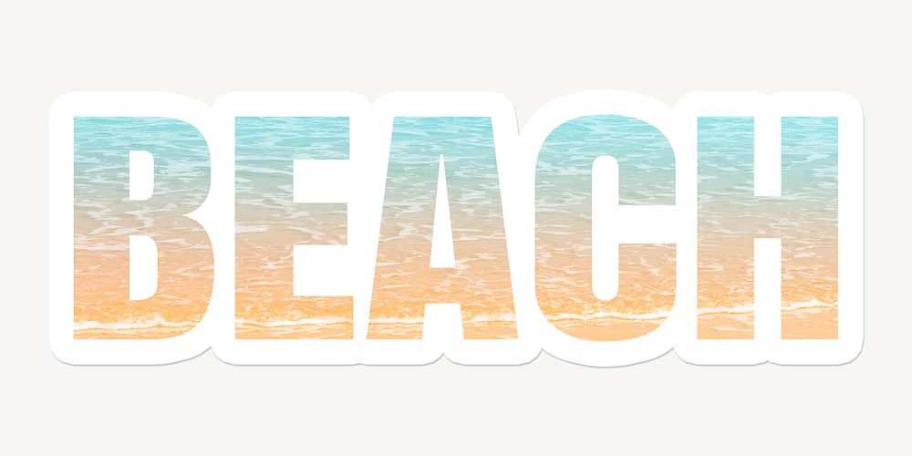 Beach word typography, white border | Free Photo - rawpixel