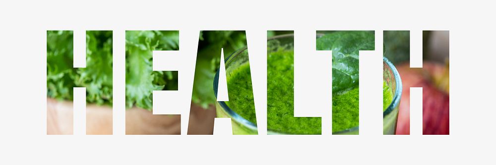 Health word typography, green juice | Free Photo - rawpixel