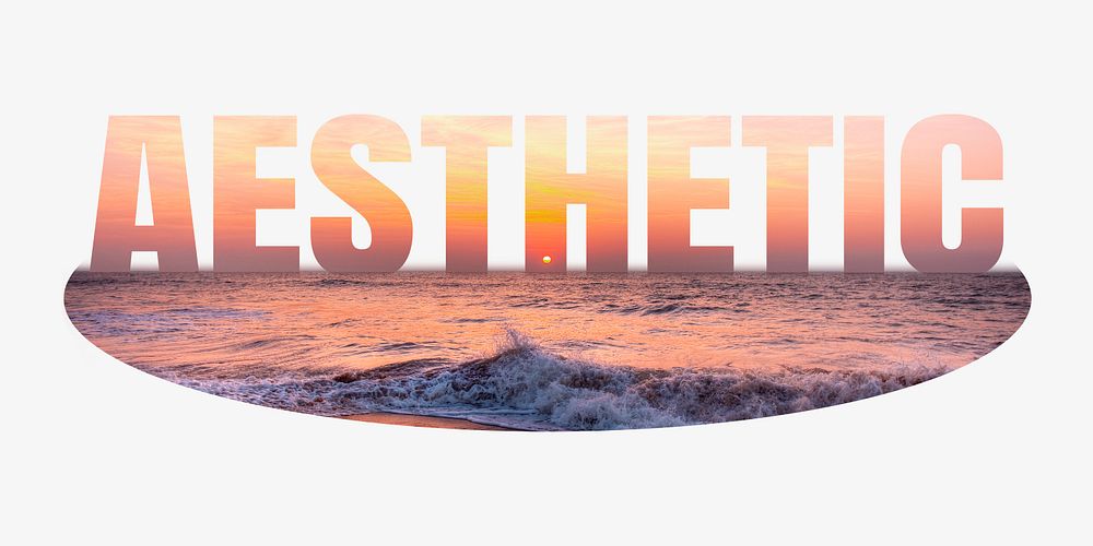 Aesthetic word, sunset sea design | Free Photo - rawpixel