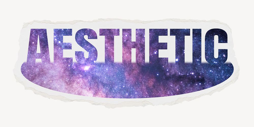 Aesthetic word, torn paper, galaxy | Free Photo - rawpixel