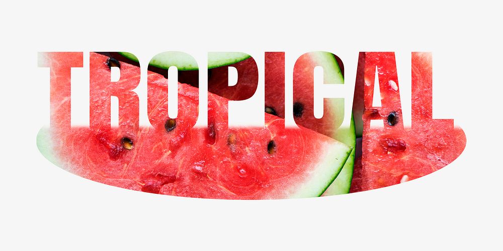 Tropical word, watermelon design typography | Free Photo - rawpixel