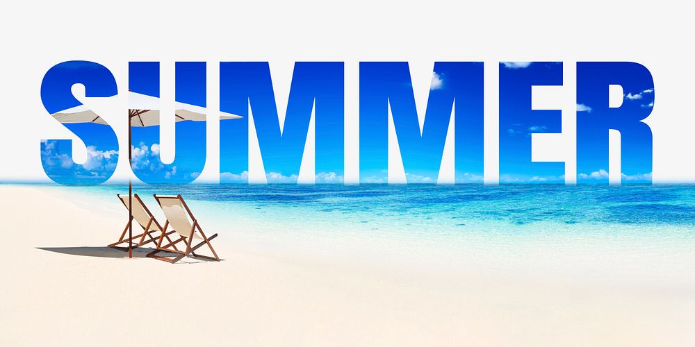 Summer word border, beach design | Free Photo - rawpixel