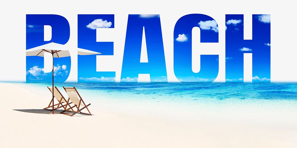 Beach word border, blue design | Free Photo - rawpixel