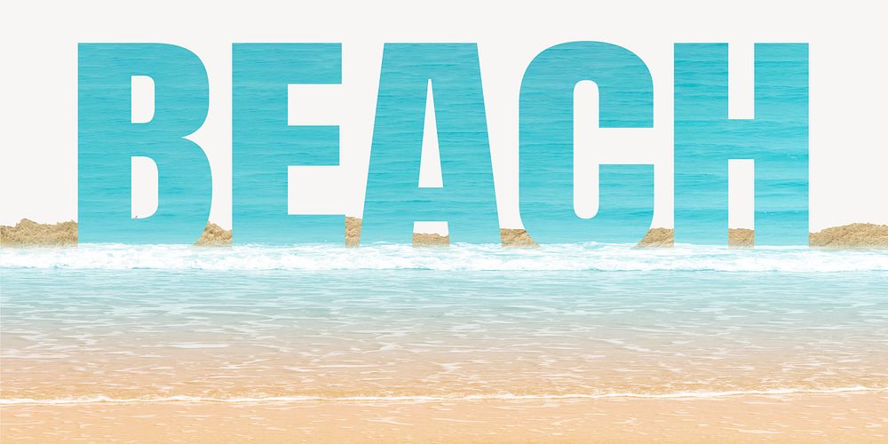 Beach word border, ripped paper, | Free Photo - rawpixel