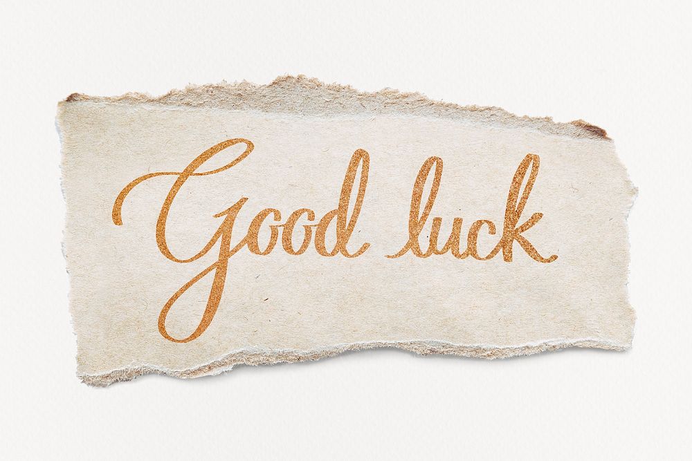 Good luck word, ripped paper, | Free Photo - rawpixel