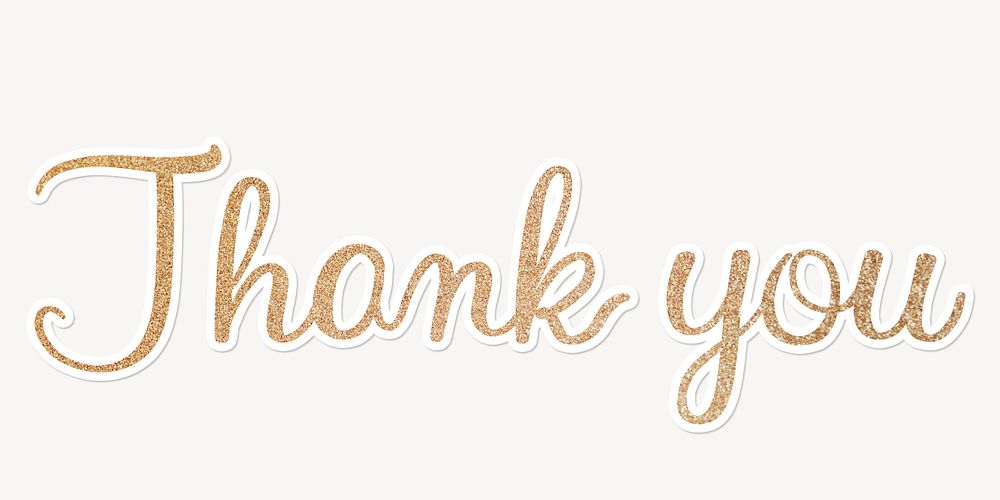 Thank you word, gold glittery | Free Photo - rawpixel