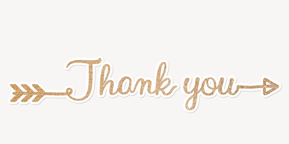 Thank you word, gold glittery | Free Photo - rawpixel
