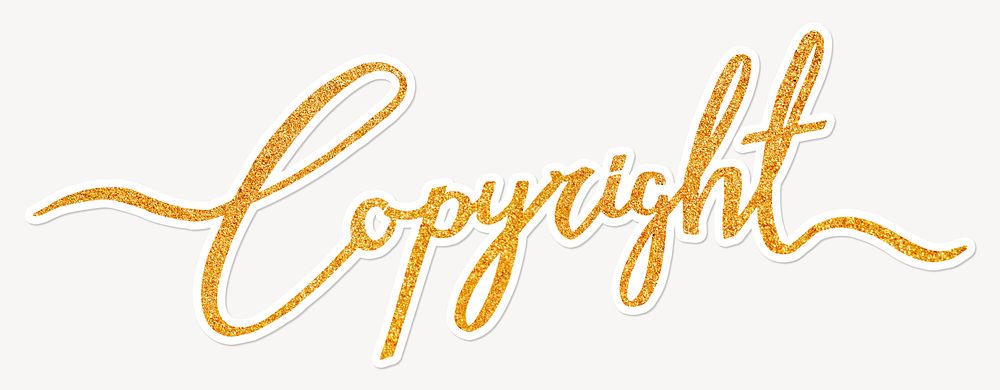 Copyright word, gold glittery calligraphy | Free Photo - rawpixel