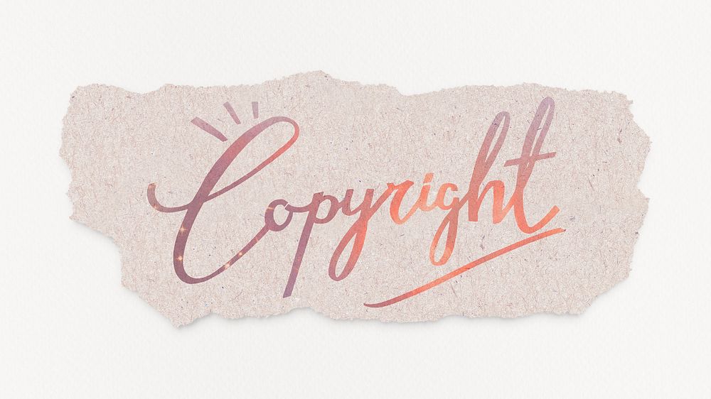 Copyright word, gradient pink calligraphy, | Free Photo - rawpixel