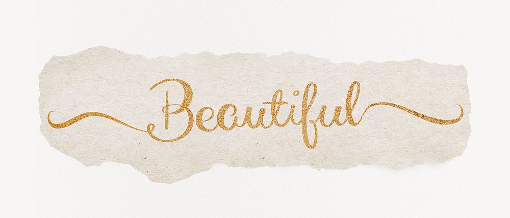 Beautiful word, gold glittery calligraphy | Free Photo - rawpixel