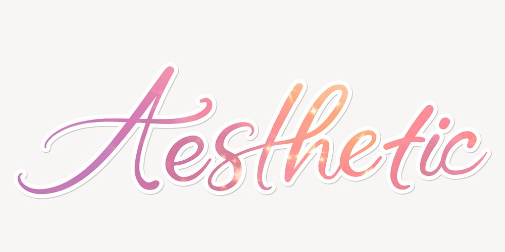 Aesthetic word calligraphy, gradient pink | Free Photo - rawpixel