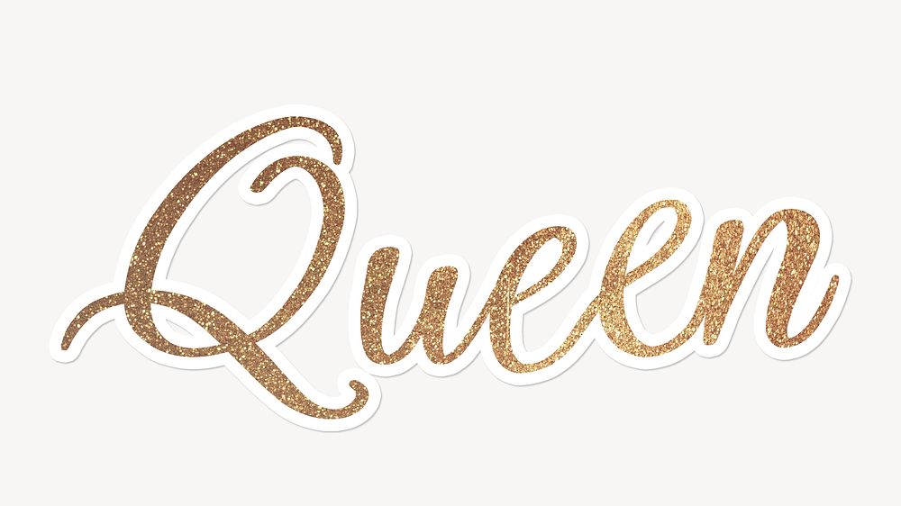 Queen word, gold glittery calligraphy | Free Photo - rawpixel