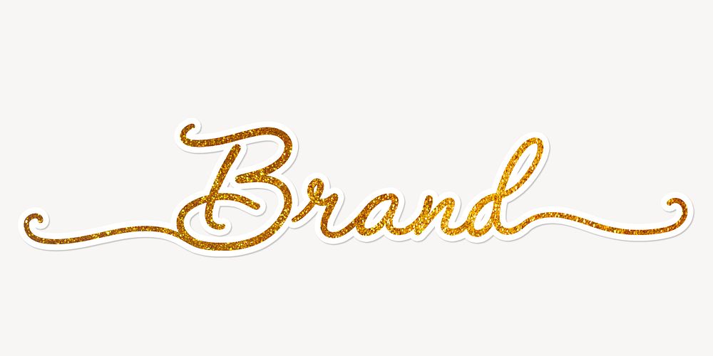 Brand word, gold glittery calligraphy | Free Photo - rawpixel