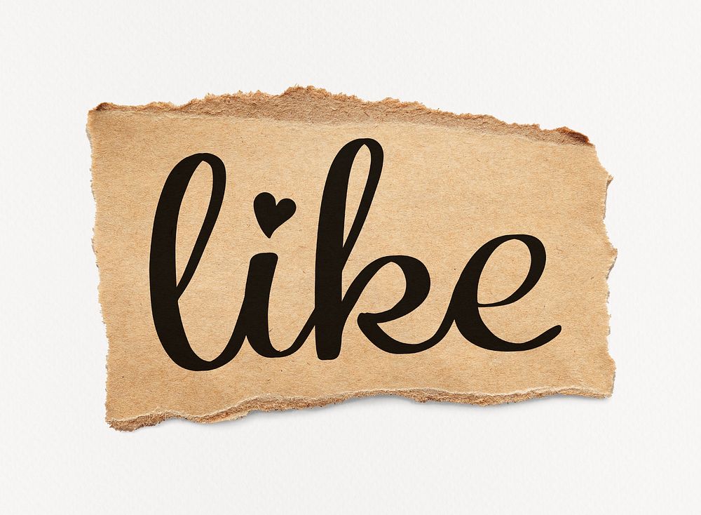 Like word, black calligraphy ripped | Free Photo - rawpixel
